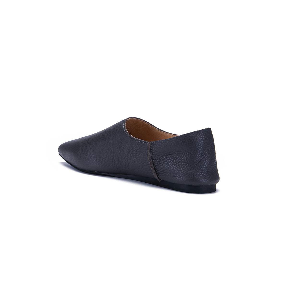 Flat, pointed toe, super soft leather shoe with low heel and shearling ...